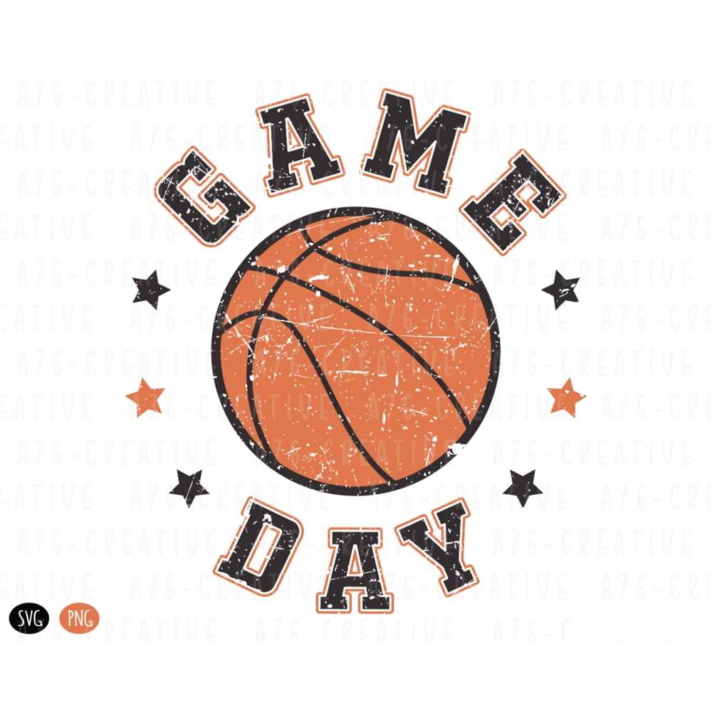 Retro Varsity Game Day Basketball Png Instant Download, Vint - Inspire ...