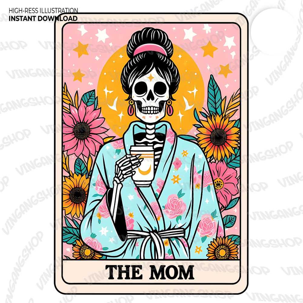 The Mom Tarot Card PNG, Funny Woman Skeleton Mother Design, | Inspire ...
