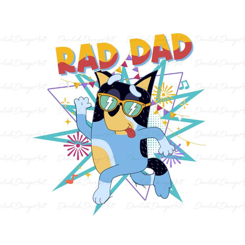 Blue Dog Dad svg png, Rad Dad png, Cartoon Blue Dog svg, Coo | Inspire ...