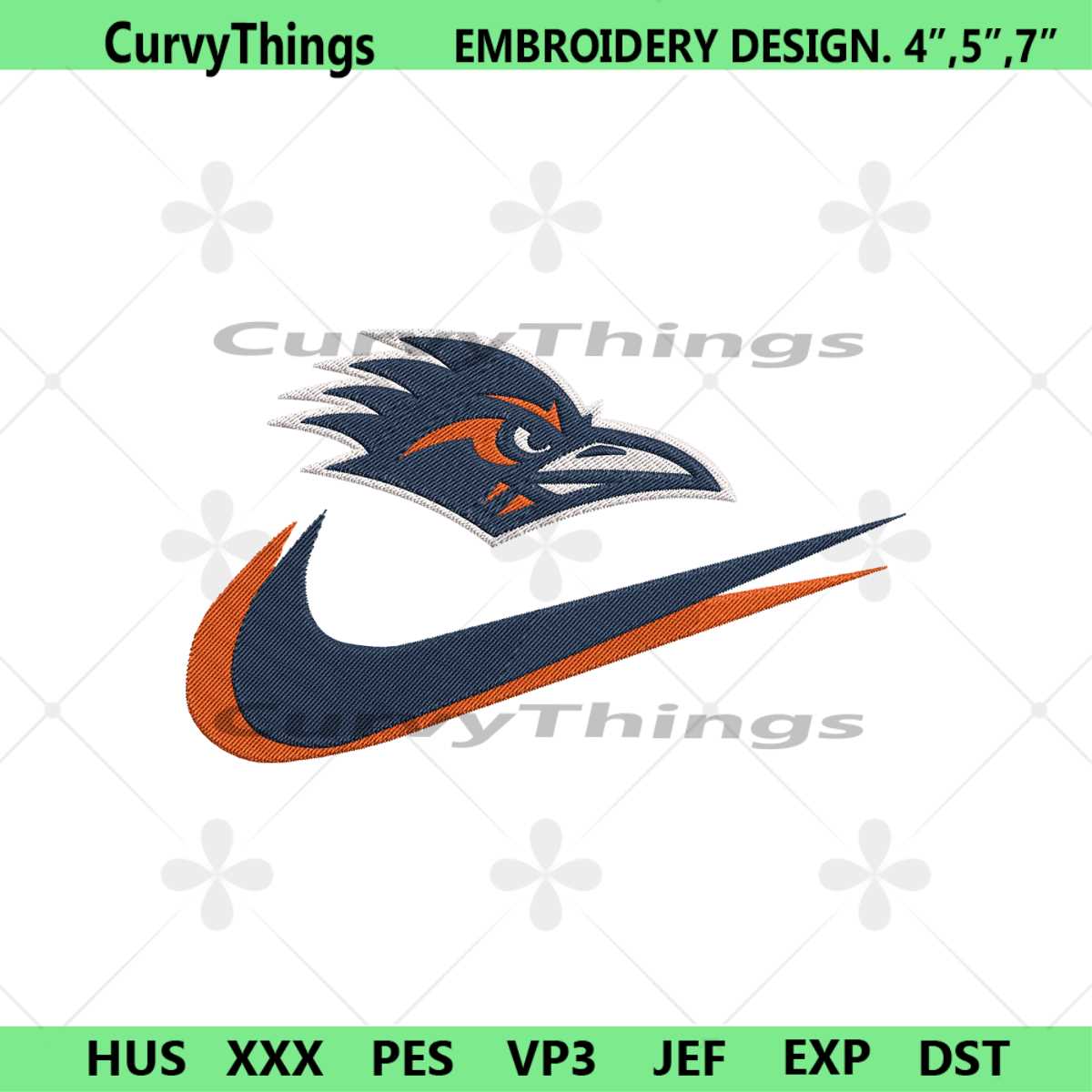 UTSA Roadrunners Double Swoosh Nike Logo Embroidery Design F | Inspire ...