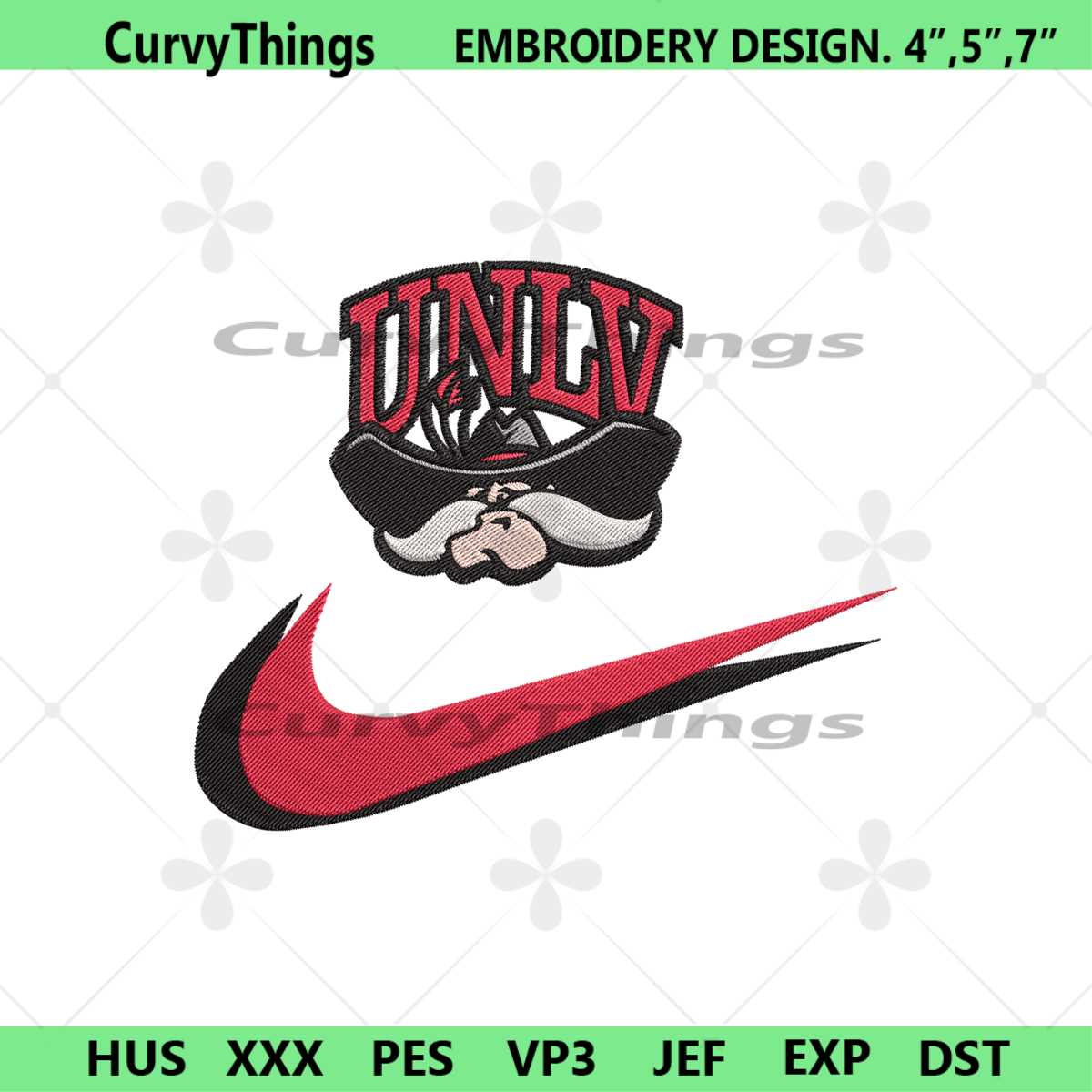 UNLV Rebels Double Swoosh Nike Logo Embroidery Design File | Inspire Uplift