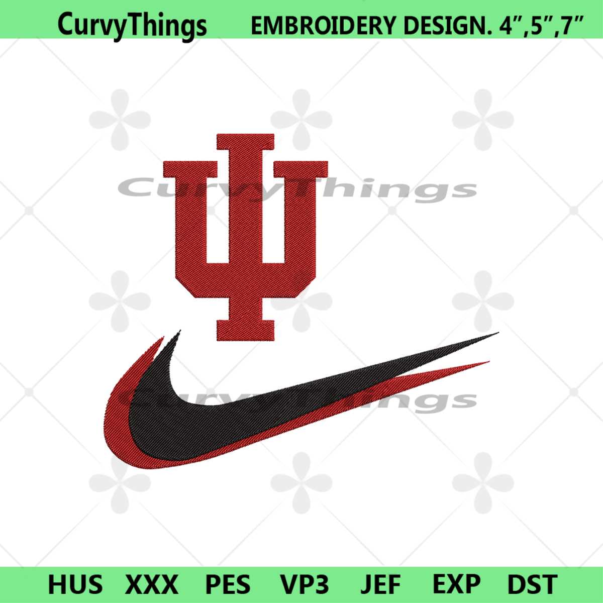 Indiana Hoosiers Double Swoosh Nike Logo Embroidery Design F | Inspire ...