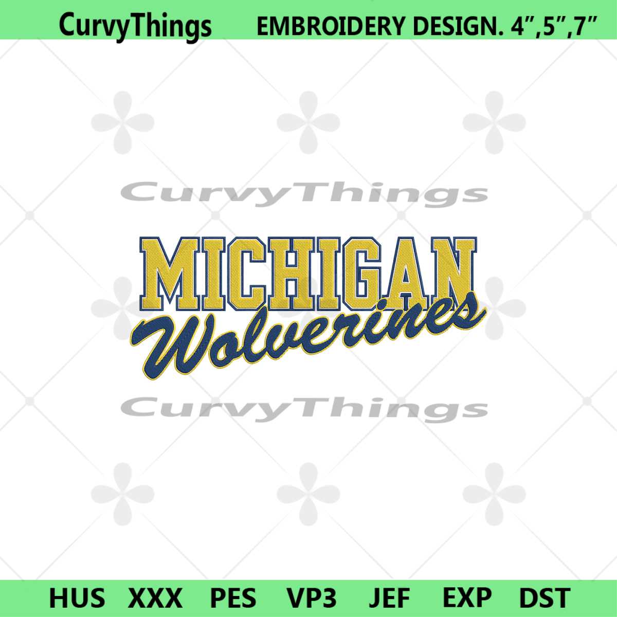 Michigan Wolverines Wordmark Logo Machine Embroidery, Michig | Inspire ...
