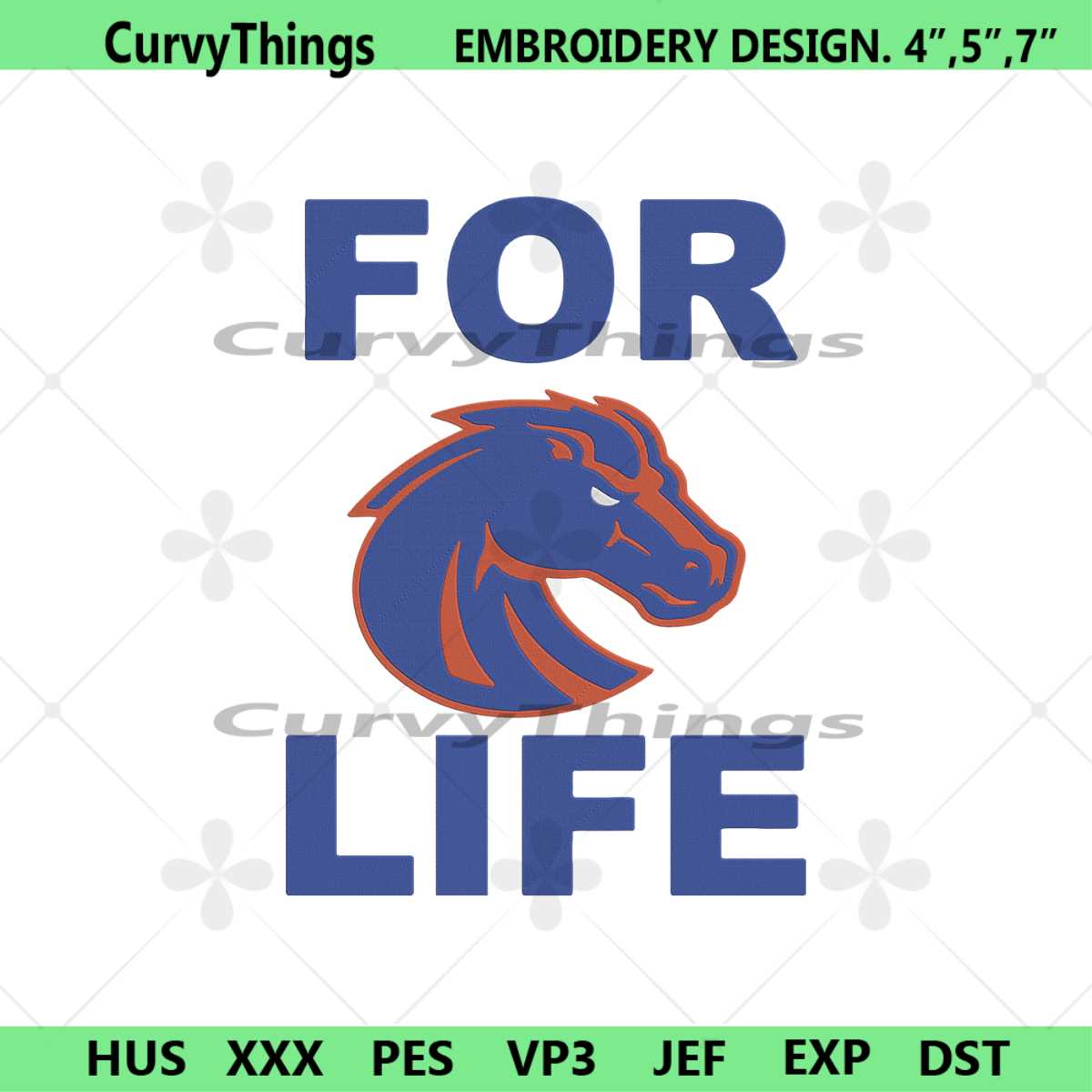 For Life Boise State Logo Machine Embroidery, NCAA Team Logo | Inspire ...