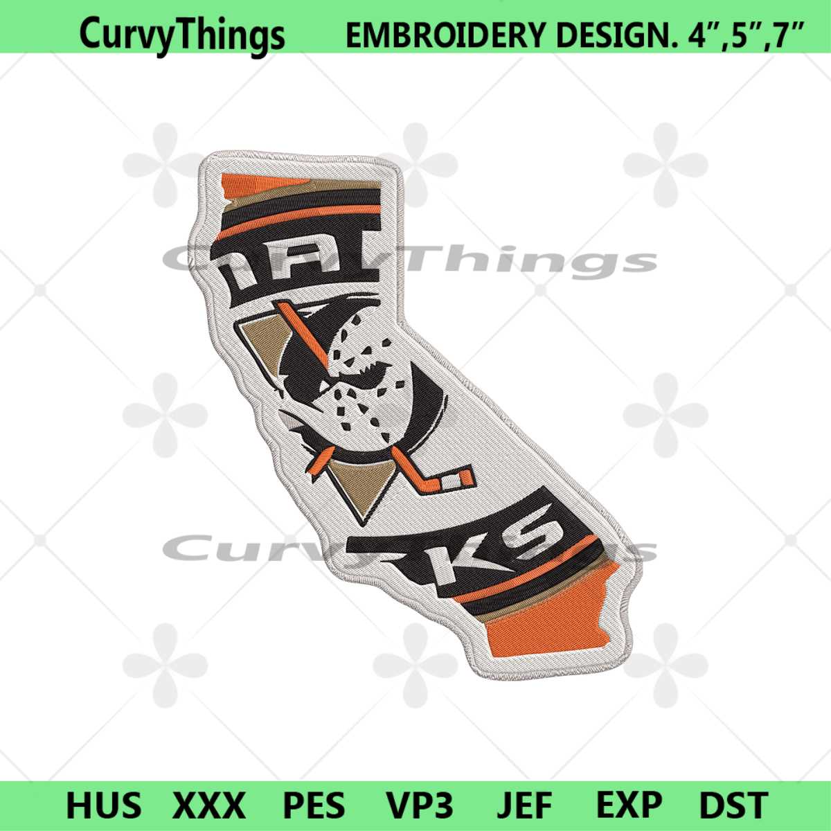 Anaheim Ducks States NHL Team Embroidery Files, Anaheim Duck | Inspire ...