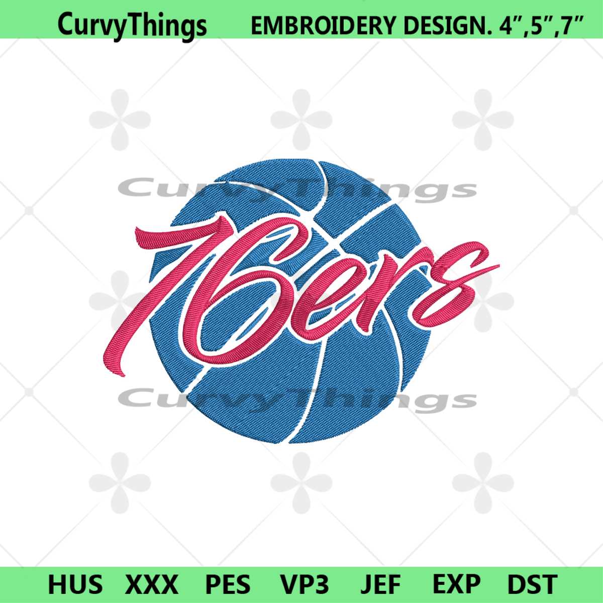 76ers NBA Logo Machine Embroidery Design Files, NBA Digital | Inspire ...