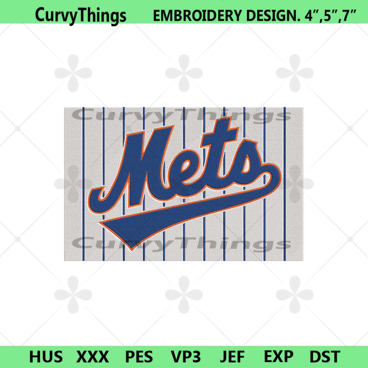 Mets Wordmark Logo Embroidery, Mets Baseball Logo Machine Em | Inspire ...