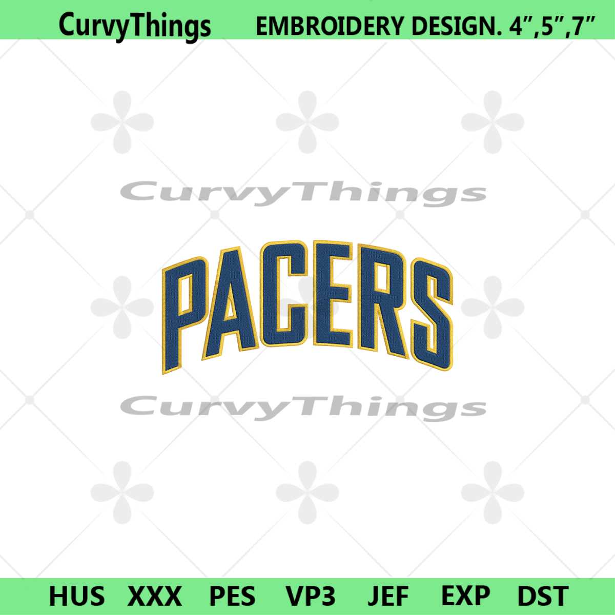 Indiana Pacers Wordmark Logo Embroidery Design File, NBA Ind | Inspire ...