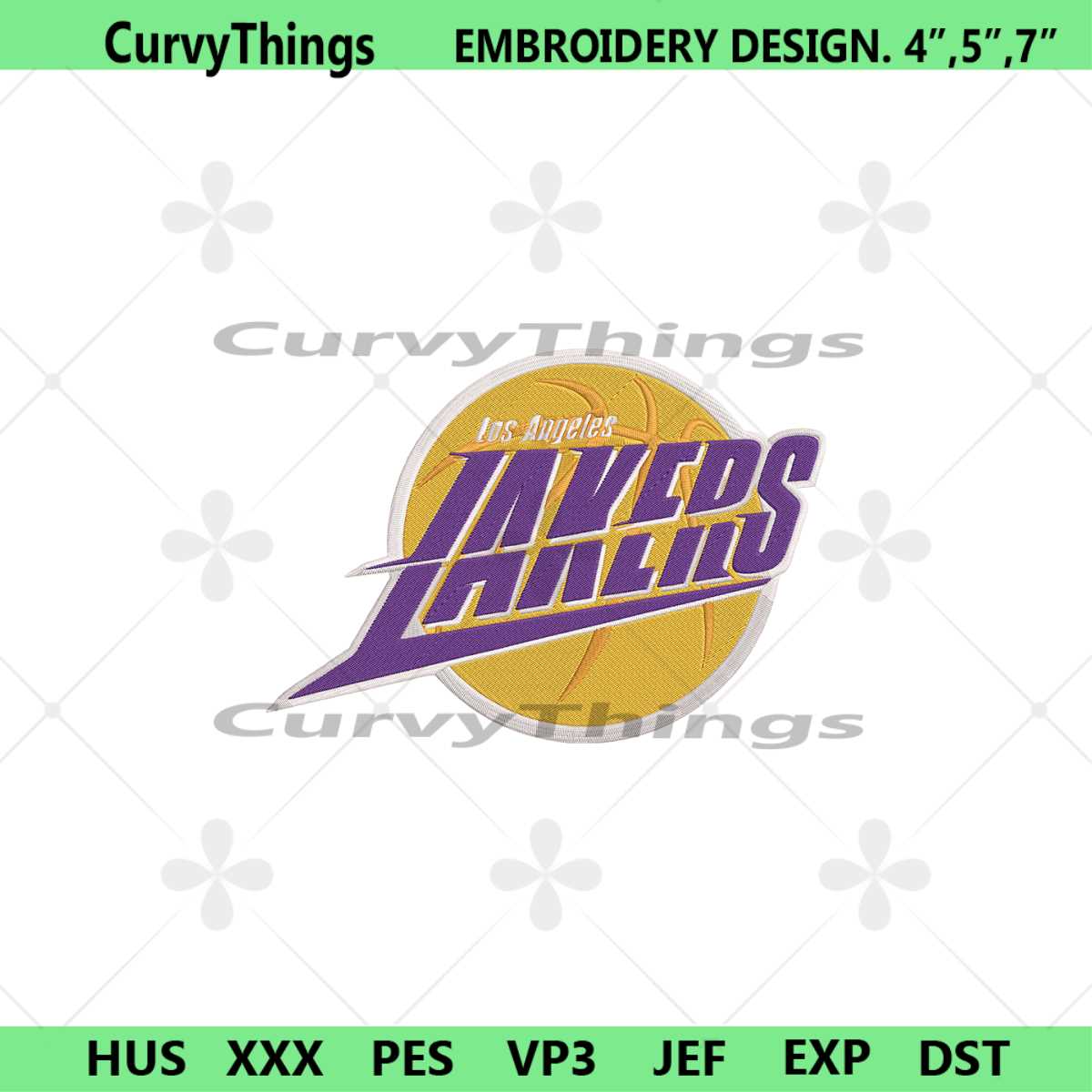 Los Angeles Laker Logo Design Embroidery Files, Los Angeles | Inspire ...