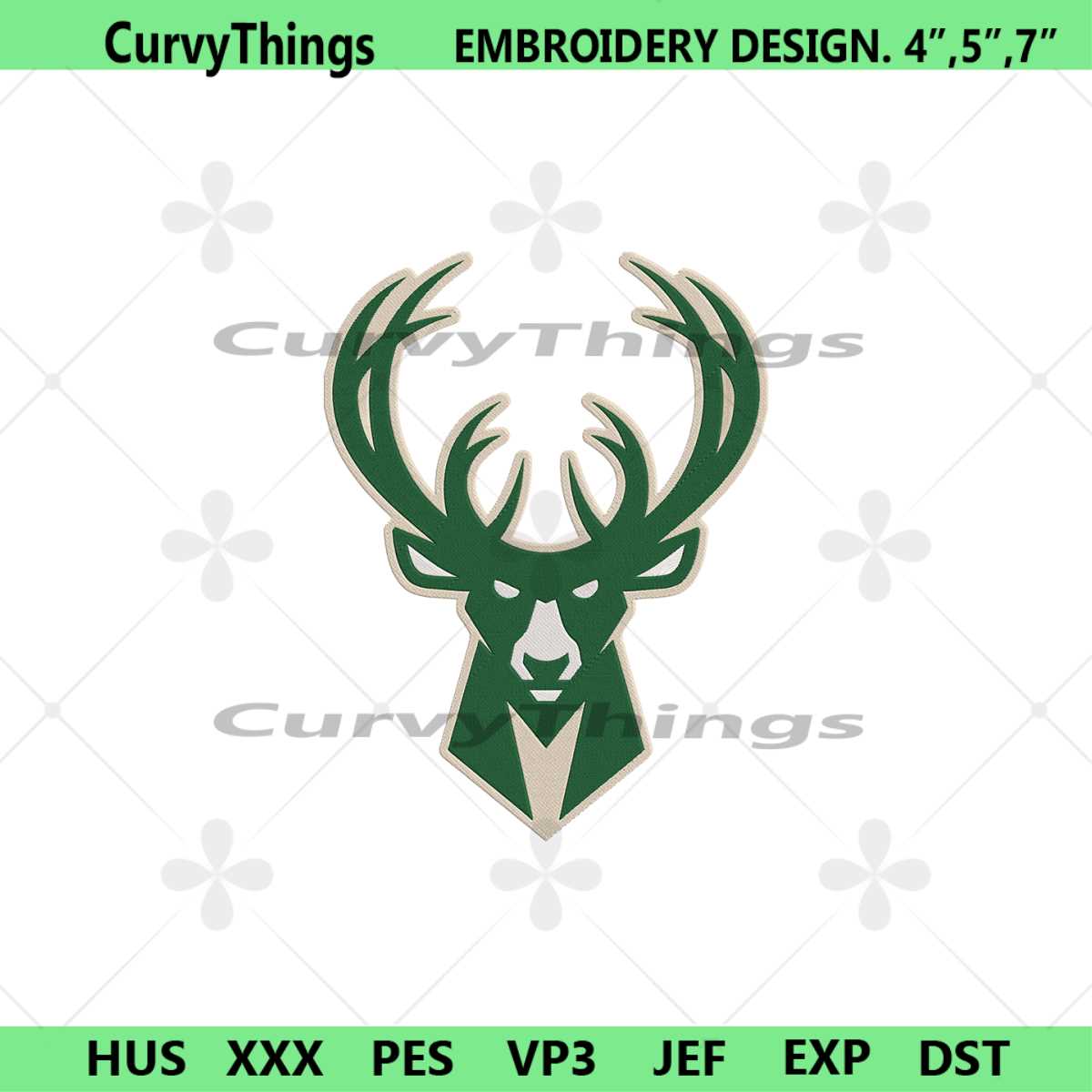 Milwaukee Bucks Logo Wallpaper Embroidery File Design, Milwa | Inspire ...