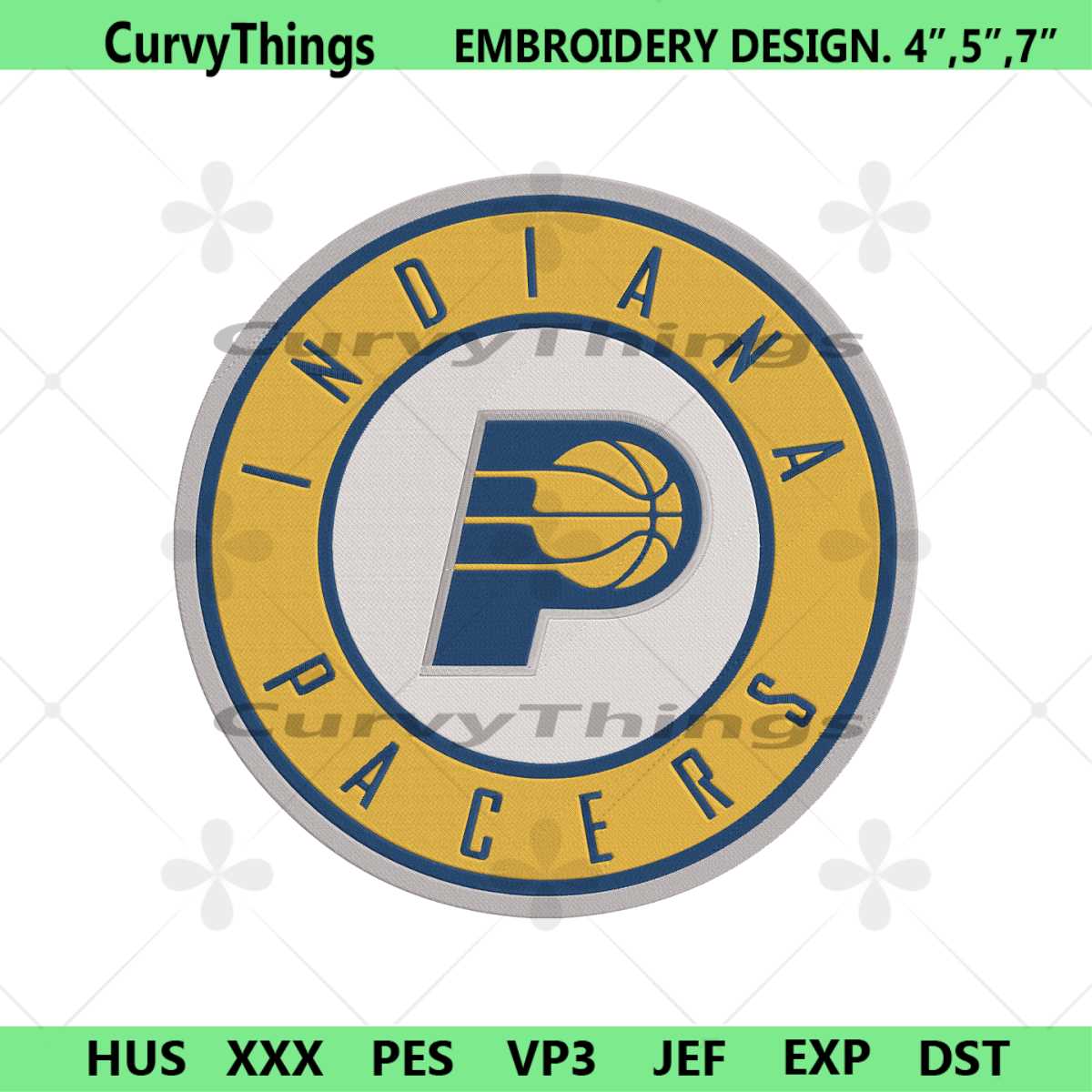 Indiana Pacers NBA Team Embroidery Design File | Inspire Uplift