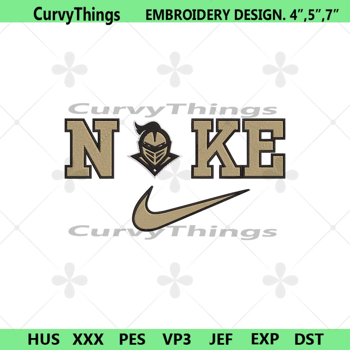 Nike UCF Knights Logo NCAA Embroidery Design File | Inspire Uplift