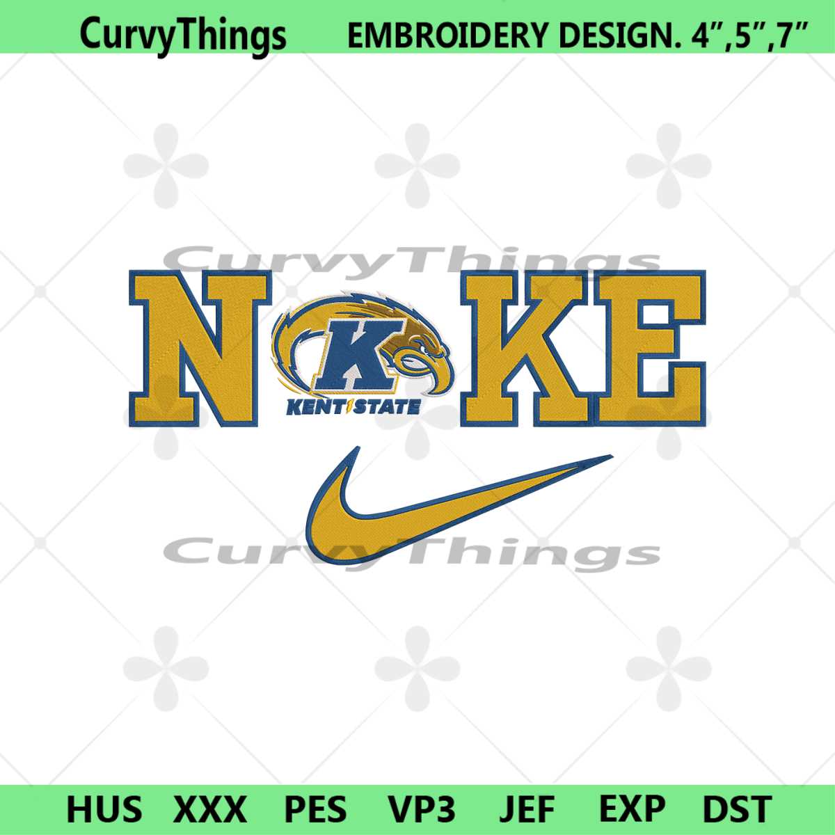 Nike Kent State Golden Flashes Swoosh Embroidery Design Down | Inspire ...