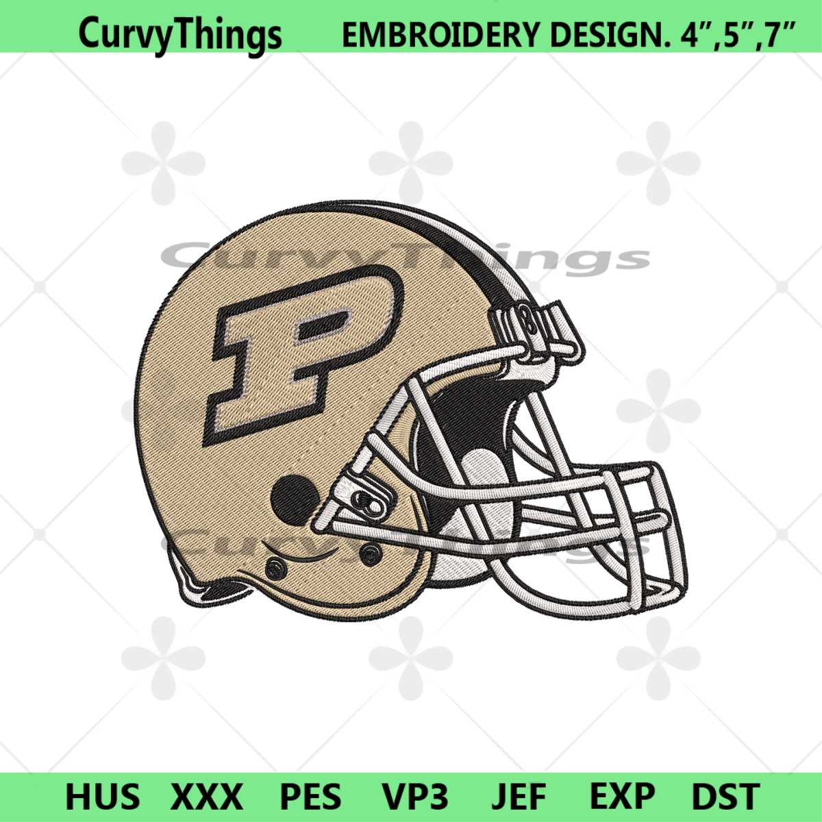 Purdue Boilermakers Helmet Embroidery Design File | Inspire Uplift