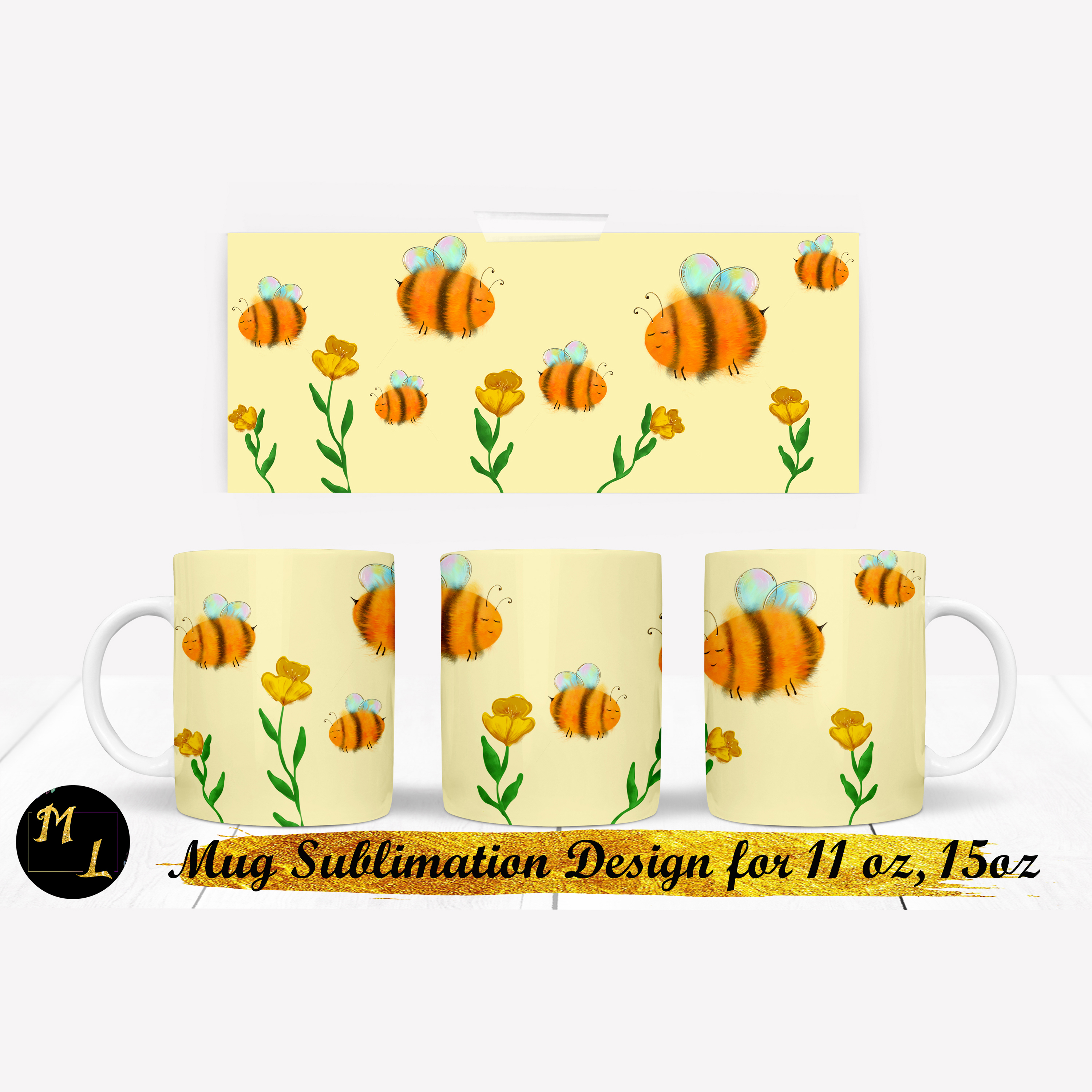 Bees Mug design,Bees Mug sublimation,Mug sublimation design | Inspire ...