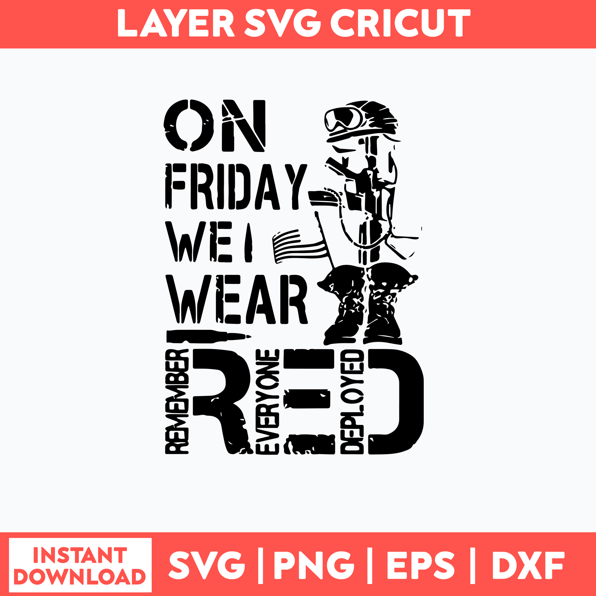 On Friday We Wear Red Svg, Png Dxf Eps File - Inspire Uplift