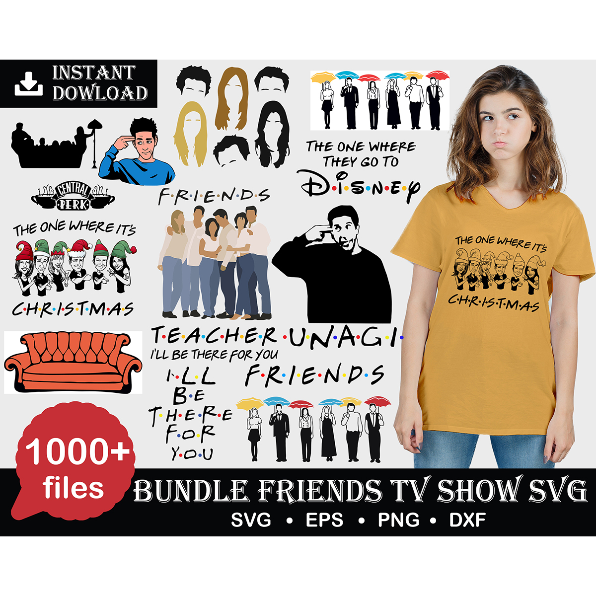 1000 Friends SVG Bundle,Friends TV Show SVG Bundle,Friends C | Inspire ...