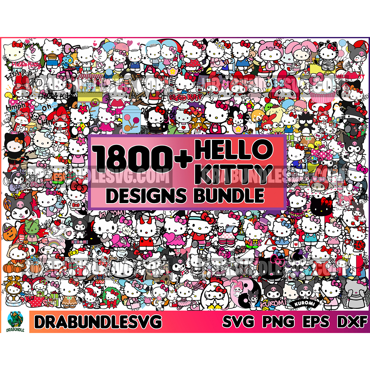 1800 Hello Kitty SVG Files, Hello Kitty SVG Bundle, Srio Cut | Inspire ...