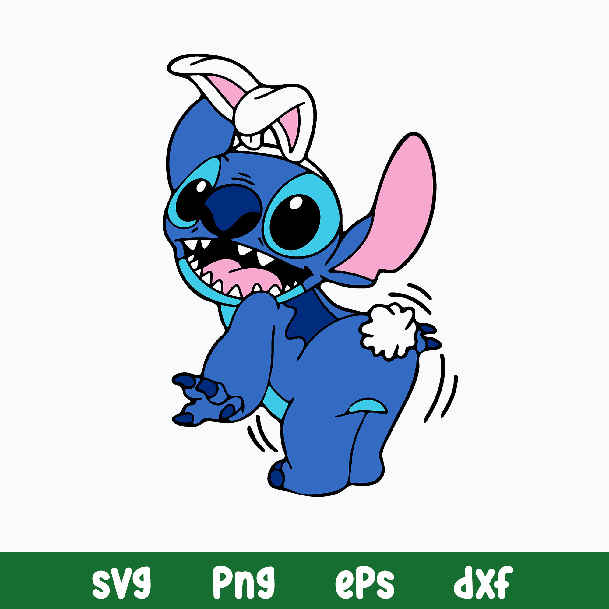 Easter Bunny Stitch Svg, Stich Svg, Cartoon Svg, Png Dxf Eps - Inspire ...