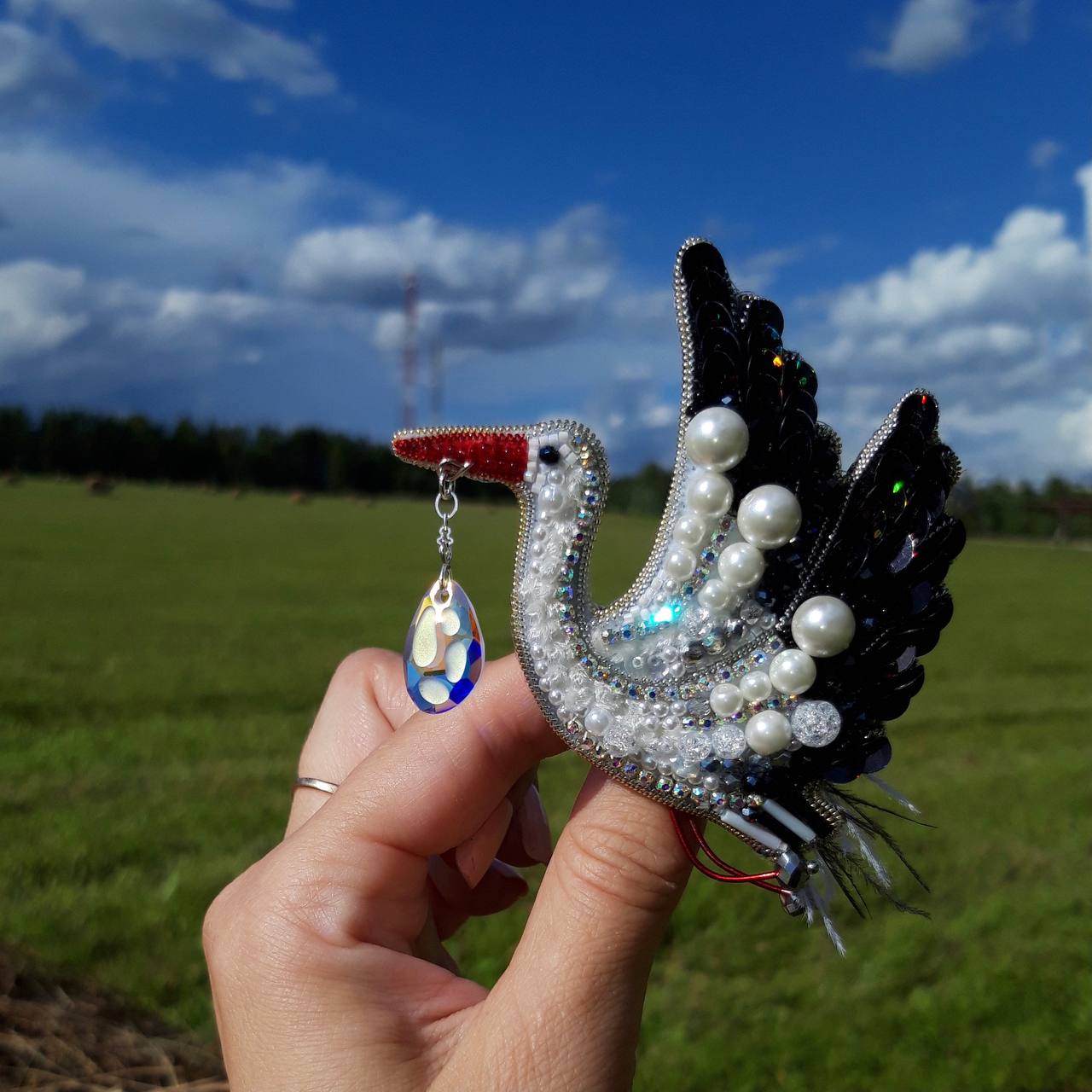 Stork Brooch, Jewelry for clothes, Baby Gift, Animal | Inspire Uplift