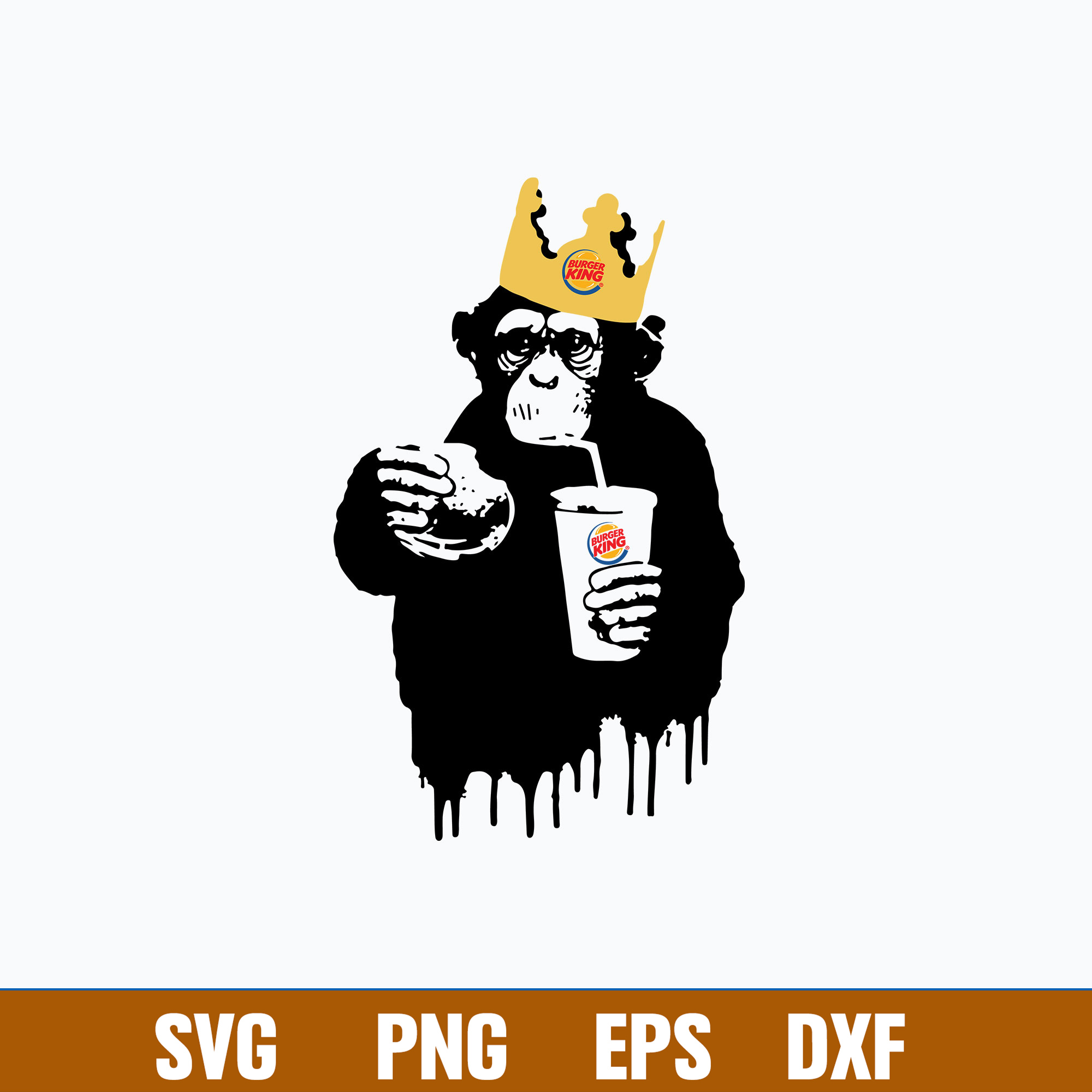 Monkey Burger King Fast Food Svg, Monkey Svg, Png Dxf Eps fi | Inspire ...
