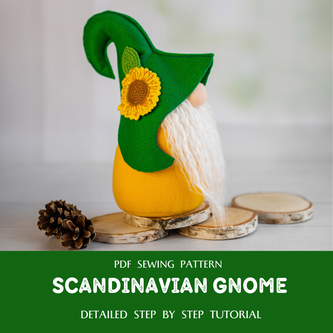 Spring sunflower gnome sewing pattern, scandinavian gnome pa - Inspire ...