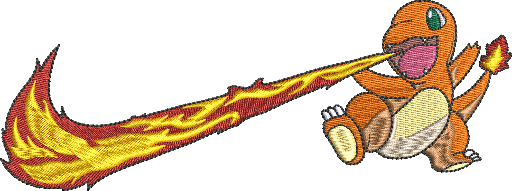Charmander Pokemon Nike Embroidery Design File | Inspire Uplift