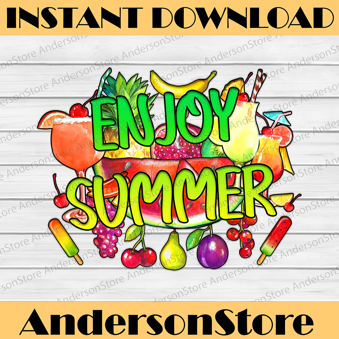 Enjoy Summer Png, Summer Sublimation Png, Fruit Png, Coctail | Inspire ...
