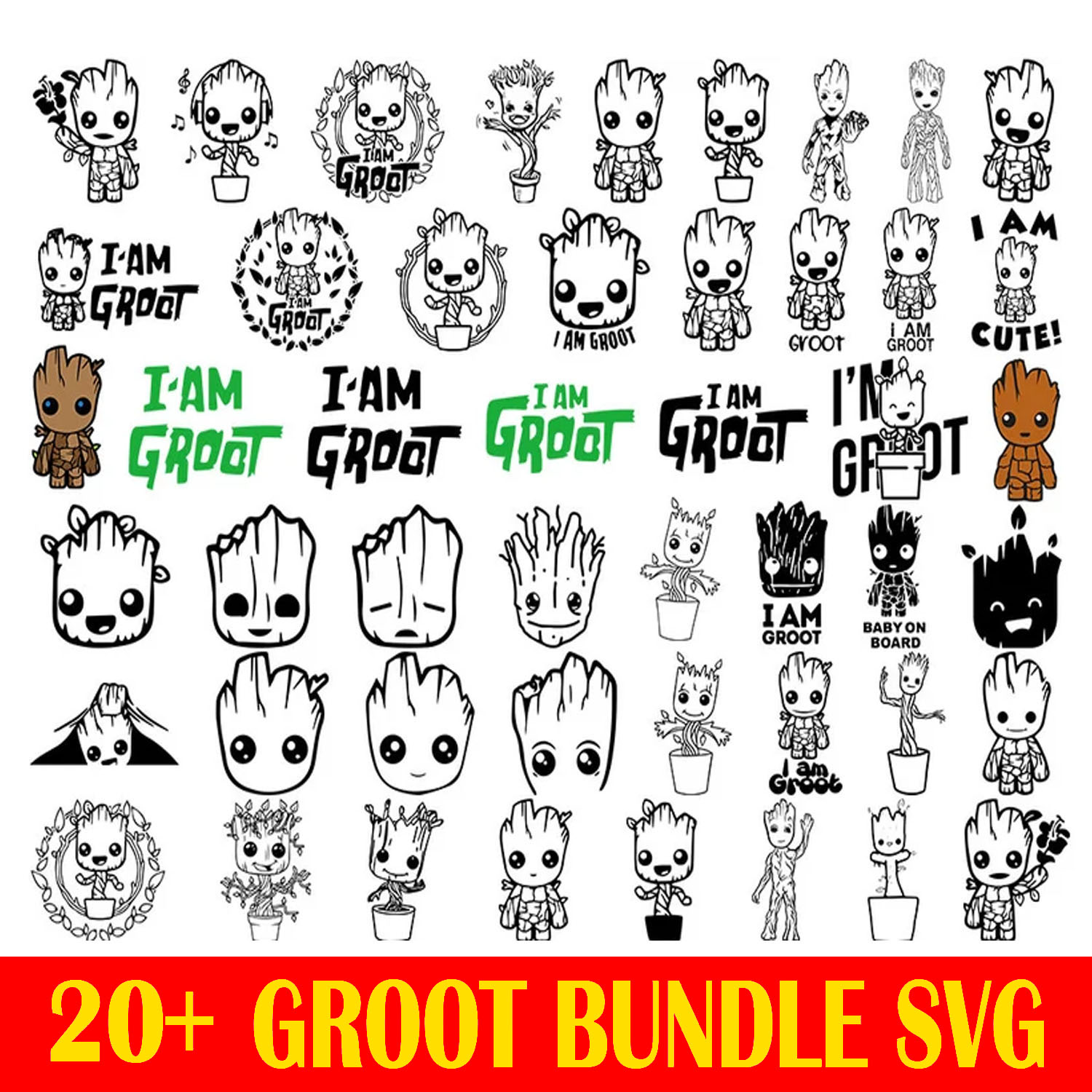 20 Designs Groot Png, Groot Clipart, Groot Svg, Groot Bundle | Inspire ...