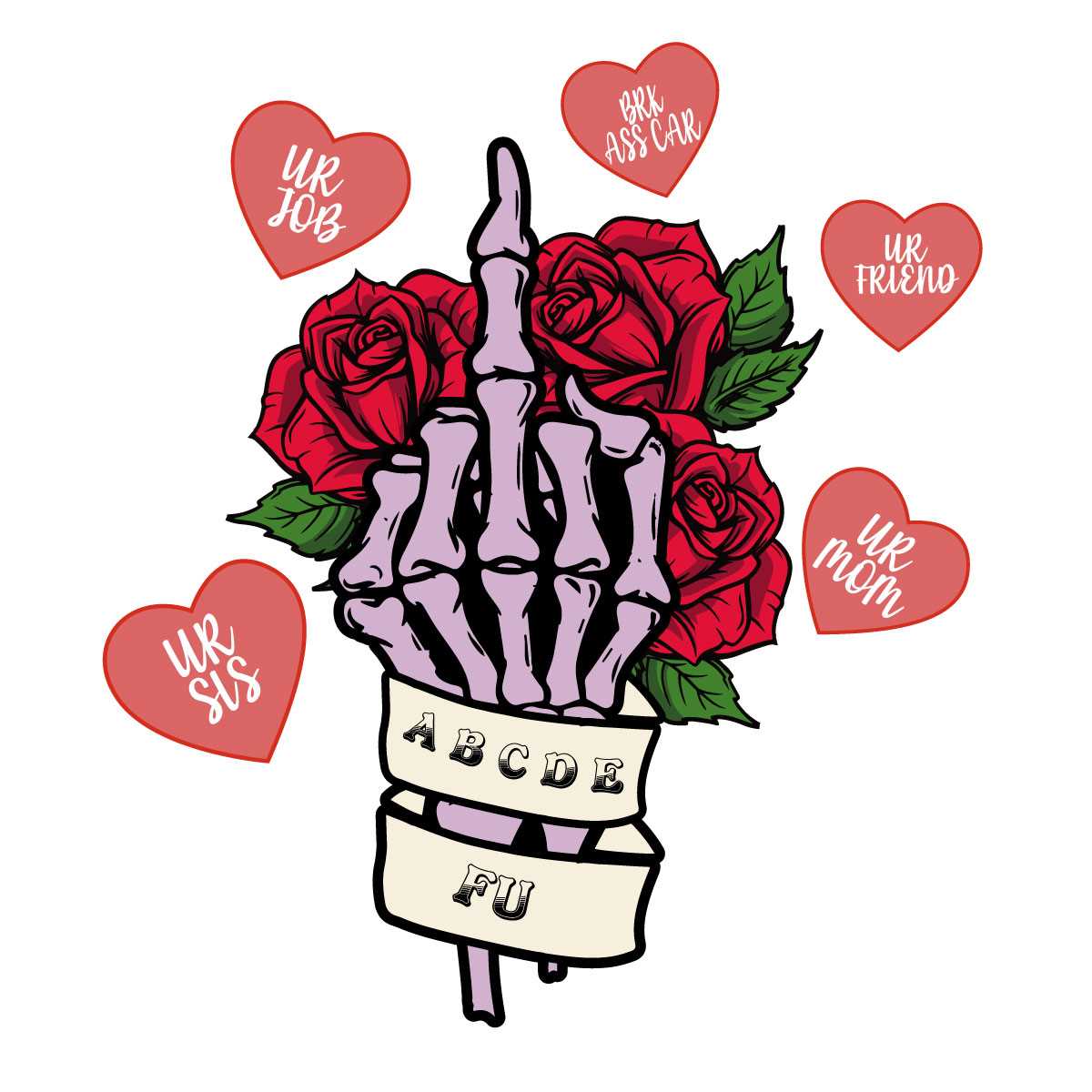 ABCD FU Valentine Svg, Valentine Svg, Skeleton Hand Svg, Hea | Inspire ...