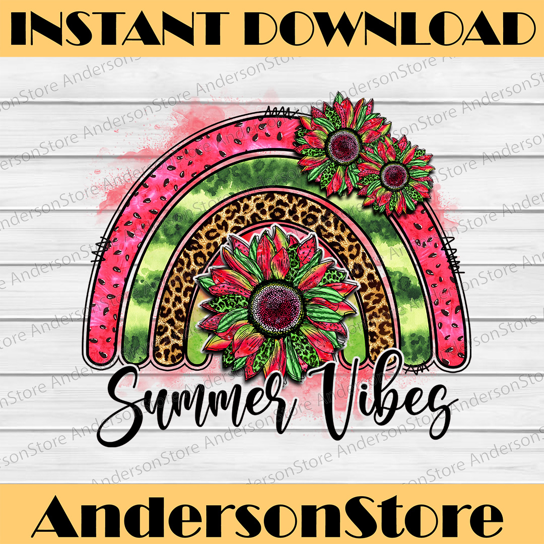 Summer Vibes Rainbow PNG, Sublimation Print, Direct Print Fi | Inspire ...