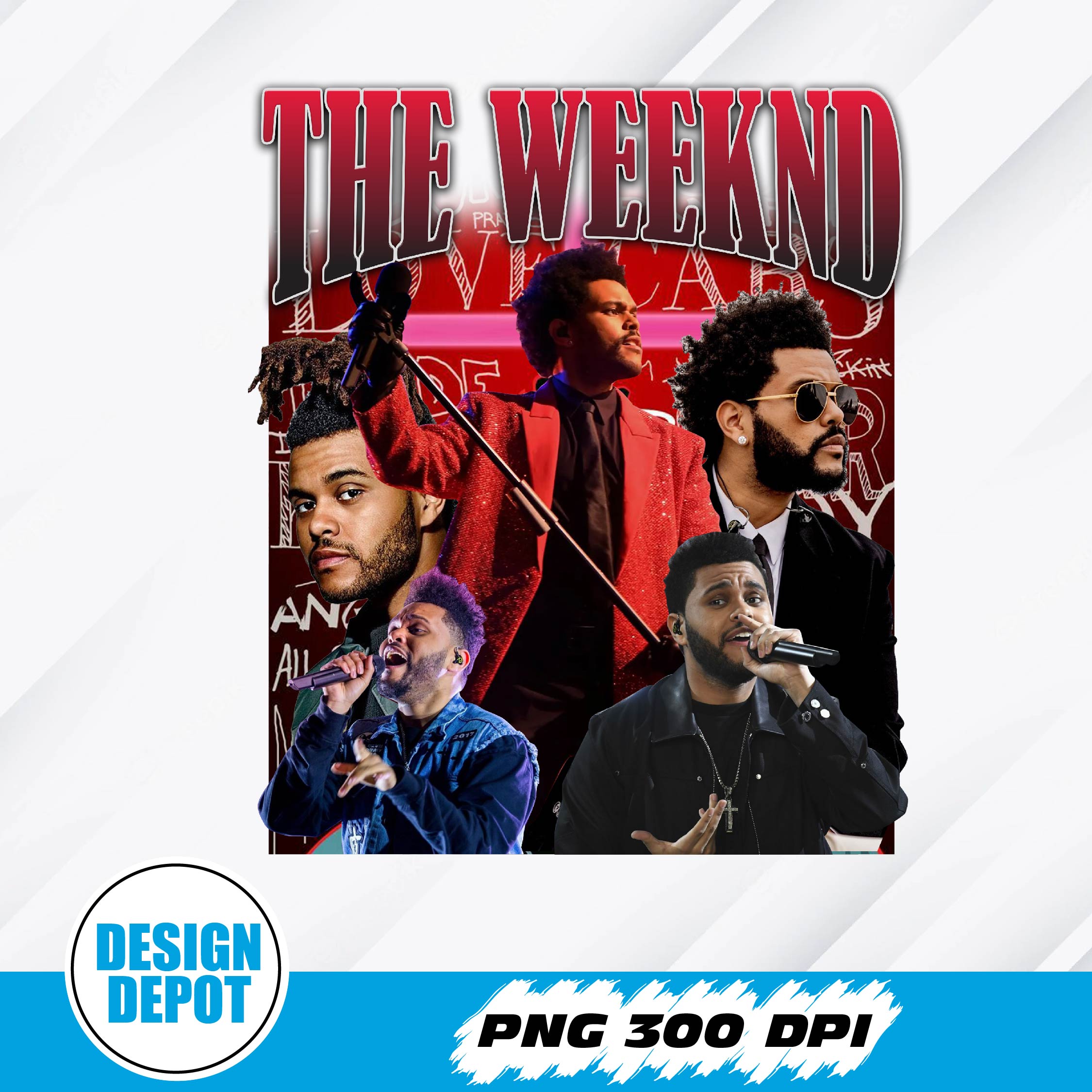 Vintage Retro 90s Png, The Weeknd Png, The Weekend Tour Merc - Inspire ...