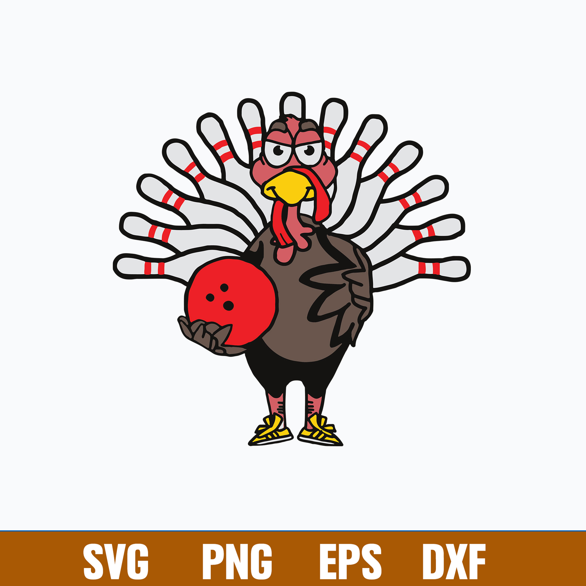 Thanksgiving Turkey Bowling Pin Matching Team Svg, Funny Sv | Inspire ...