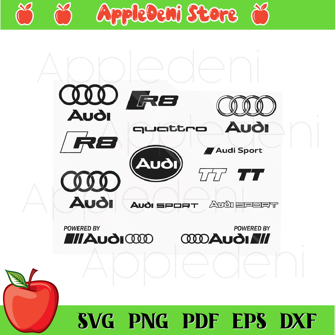 Famous Logo Design History Audi Bundle Svg, Brand Svg, Audi | Inspire ...
