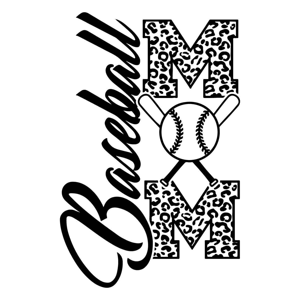 Leopard Baseball Mom Svg, Baseball Mama SVG Cutting Files | Inspire Uplift
