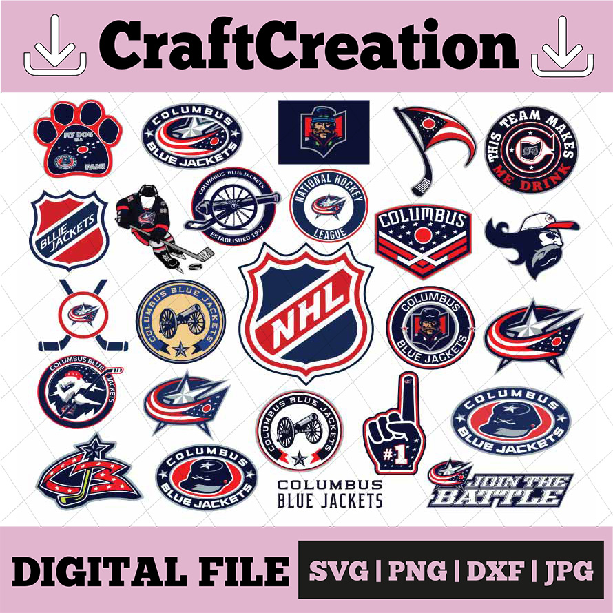 25 Files Columbus Blue Jackets Bundle Svg, Blue Jackets Svg, | Inspire ...