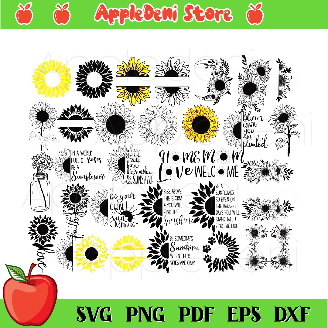 Sunflower Monogram Svg Bundle | Inspire Uplift