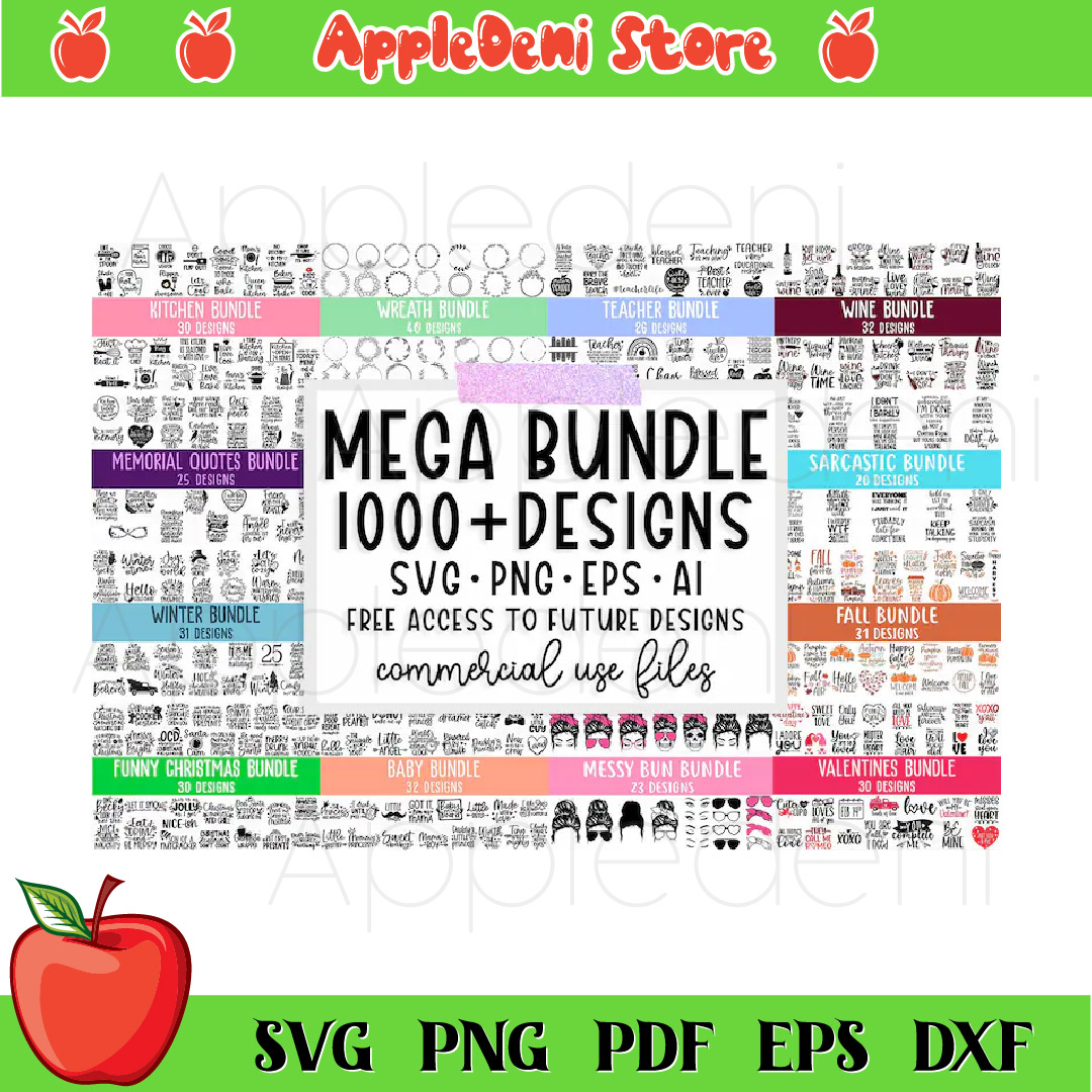 Mega Bundle 1000 Designs Svg Png Eps Ai | Inspire Uplift