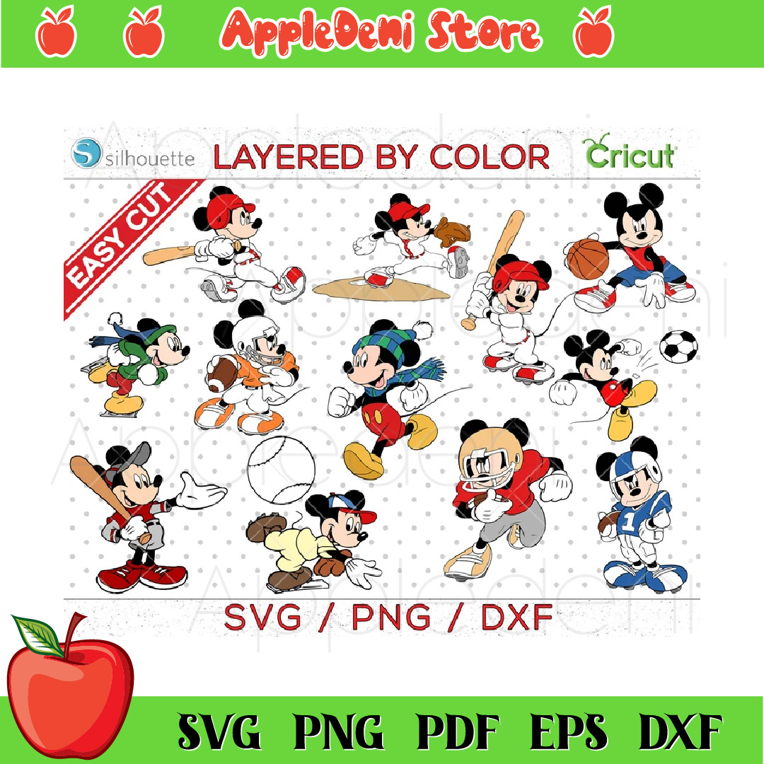 Mickey Mouse Sports SVG Bundle - Inspire Uplift
