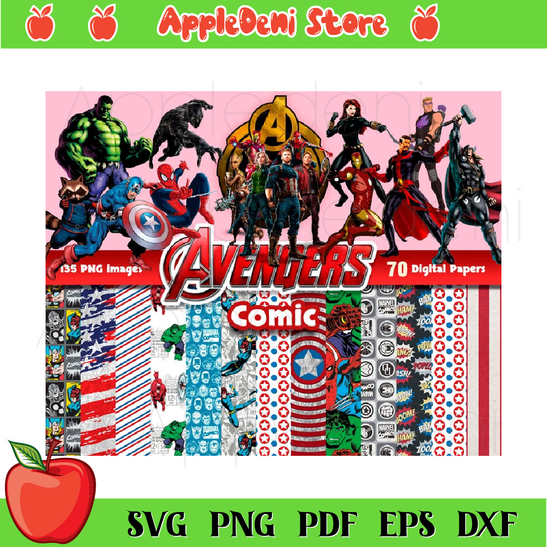 Avengers Clipart Digital Paper Bundle | Inspire Uplift