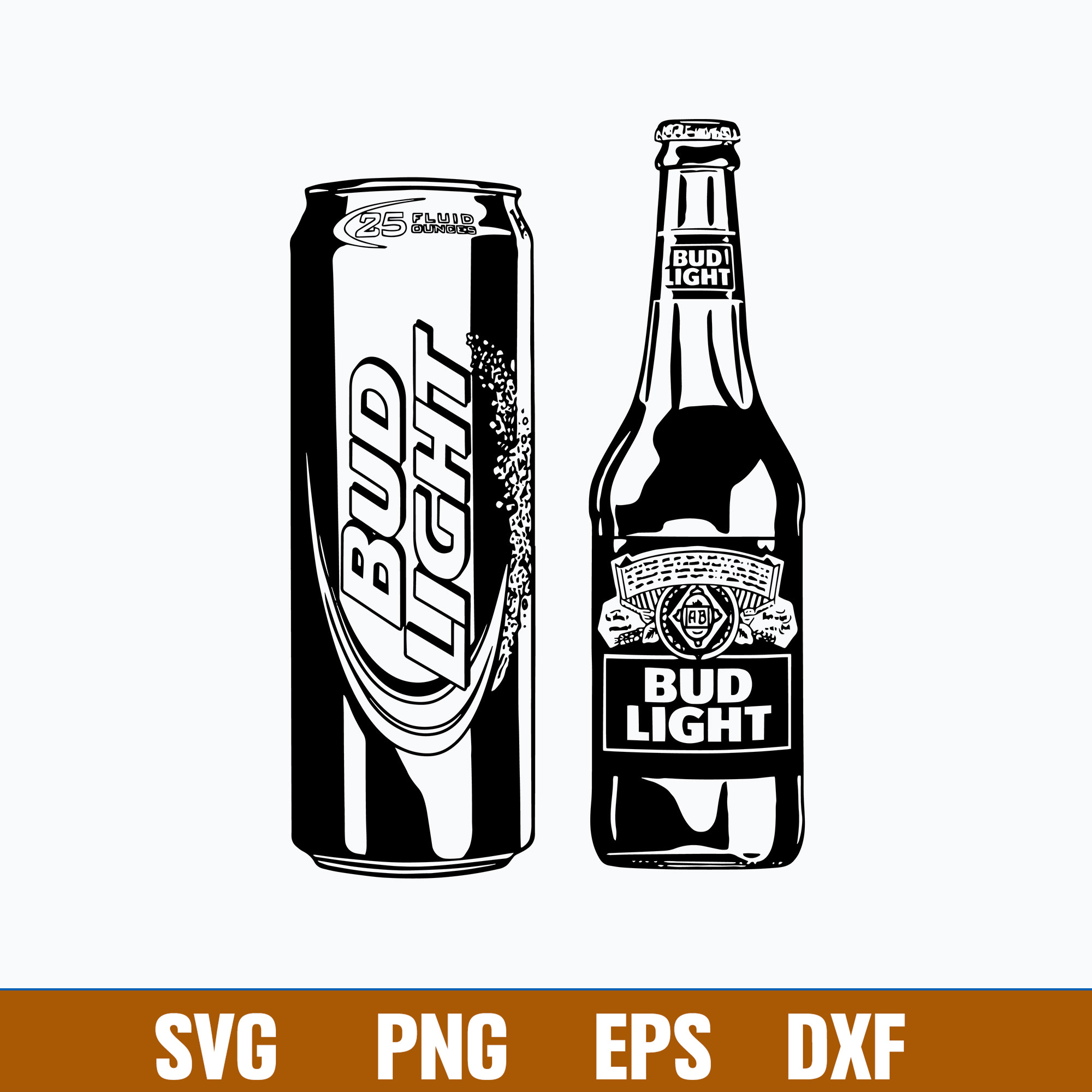 Bud Light Bottle And Can Alcohol Beer Svg, Bud Light Svg, Pn - Inspire ...