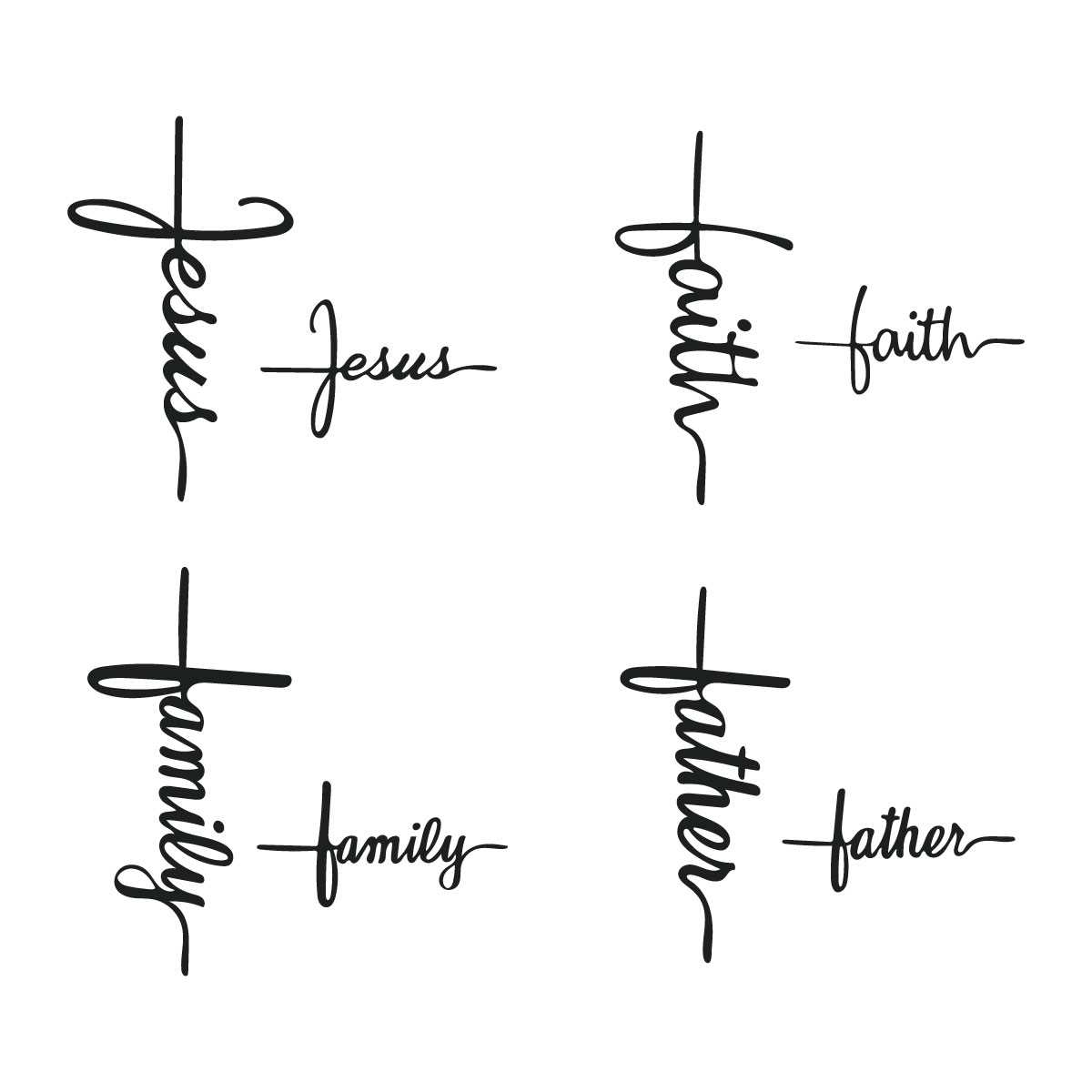 Cross Jesus Faith Family Father SVG PNG DXF Christian Religi - Inspire ...