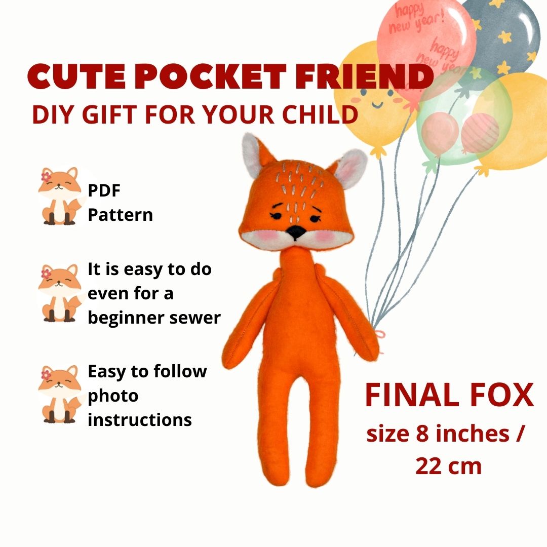 Fox Doll Sewing Pattern, Beginner Sewing Pattern for Fox Dol - Inspire ...
