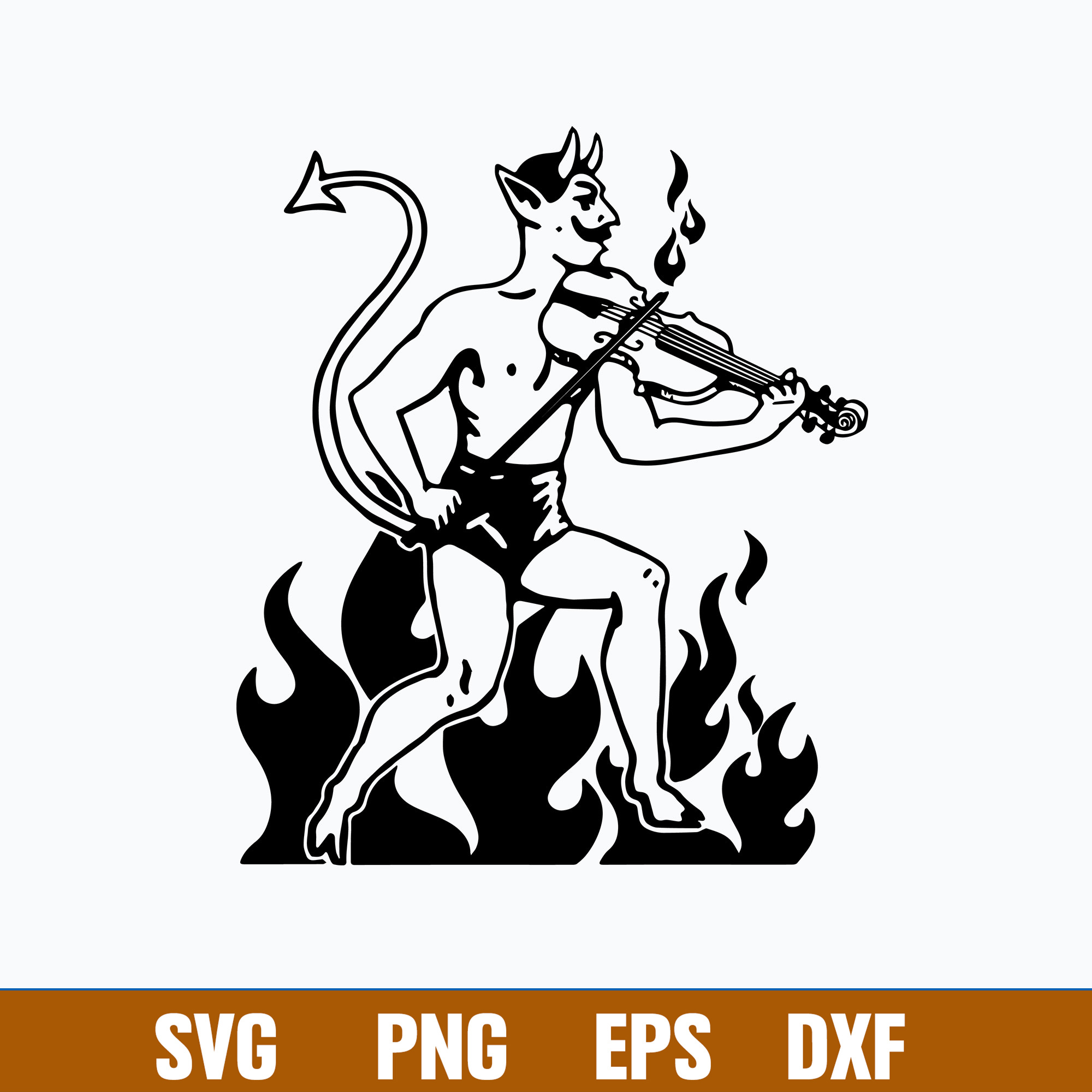 Devil Playing Fiddle Svg, Devil Svg, Png Dxf Eps File | Inspire Uplift
