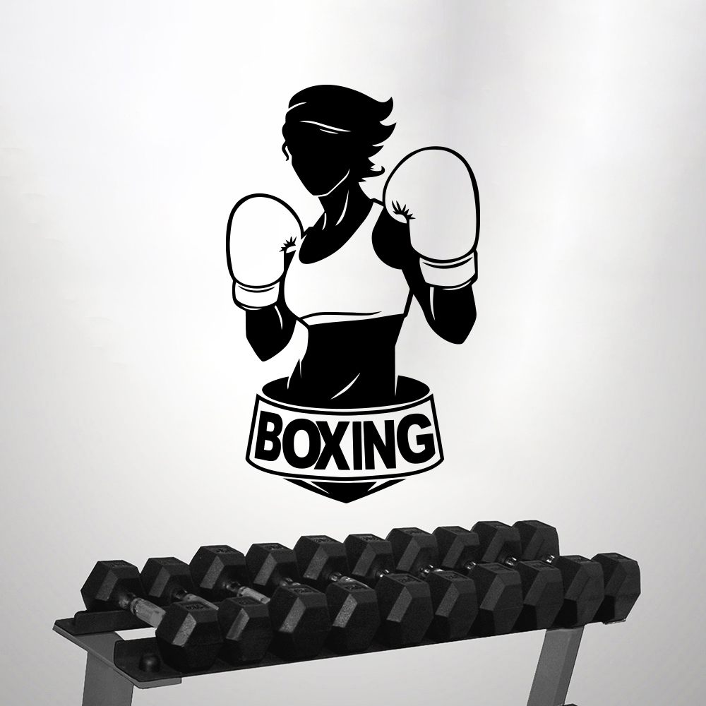 Boxing Gym Training, Girl Boxer, Sport, Wall Sticker Vinyl D - Inspire ...