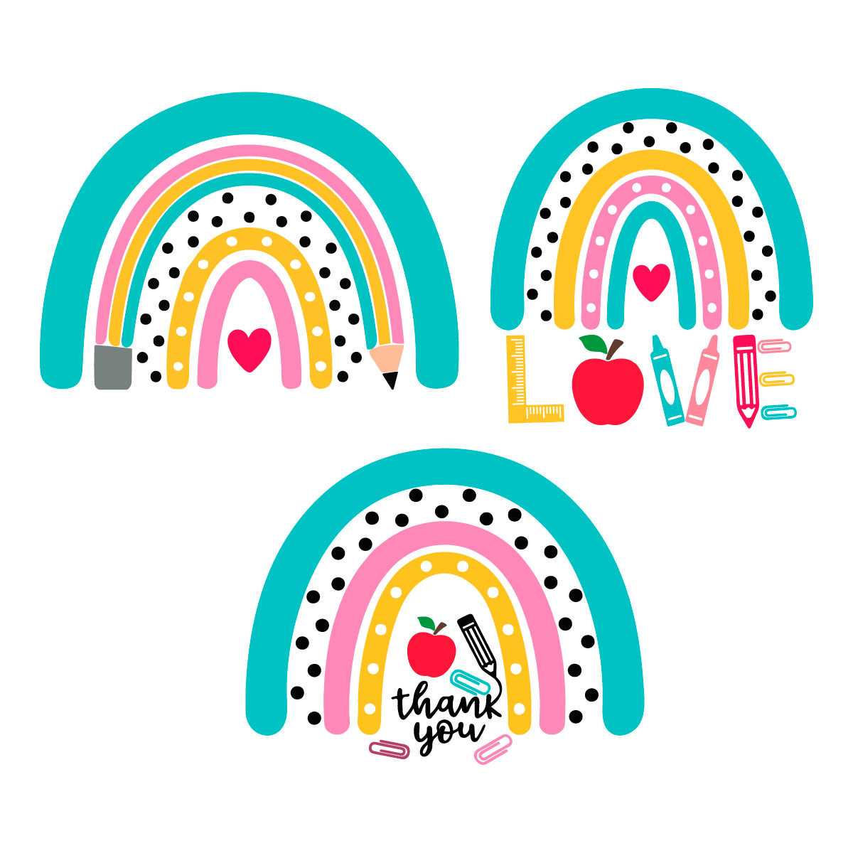 Rainbow Svg Teacher Back to School Svg, Teacher Appreciation - Inspire ...