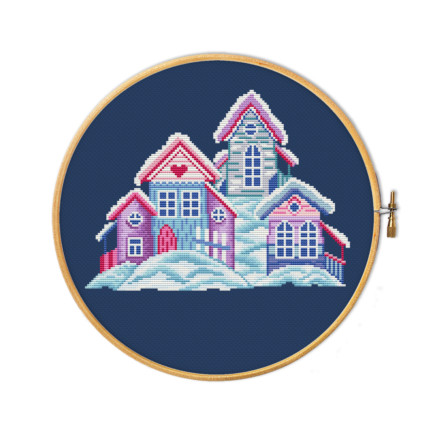 Winter village - cross stitch pattern | Inspire Uplift