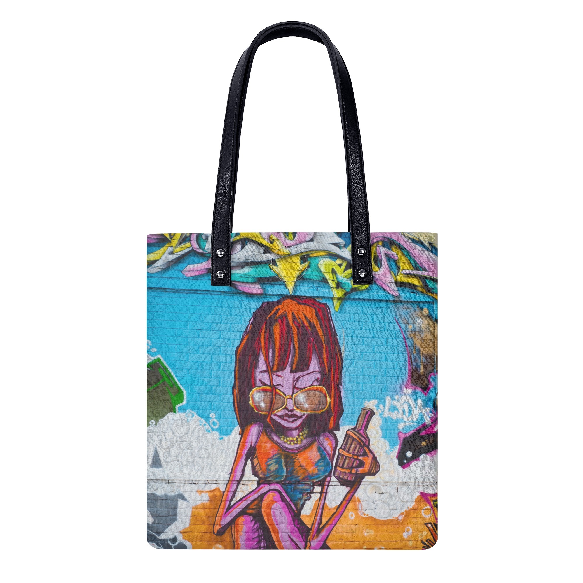 PU Leather Handbags Bright Colorful Graffiti style Pattern - Inspire Uplift