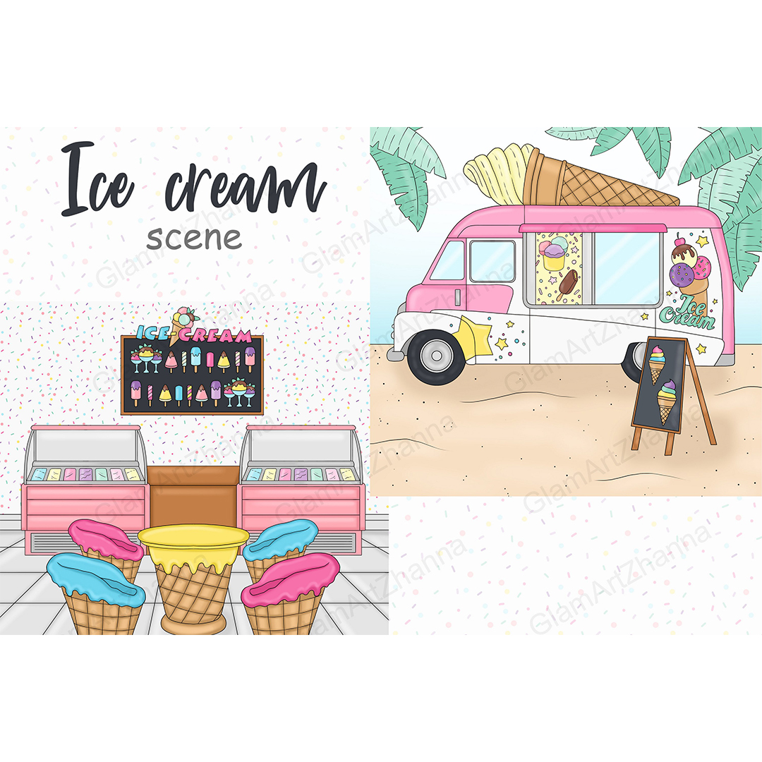 Ice Cream Truck Clipart | Scene Creator | Inspire Uplift