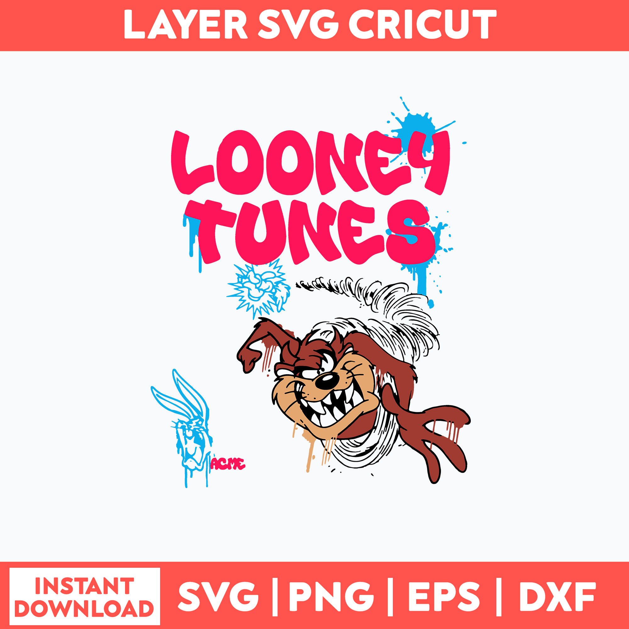 Looney Tunes Taz Svg, Taz Svg, Png Dxf Eps File | Inspire Uplift